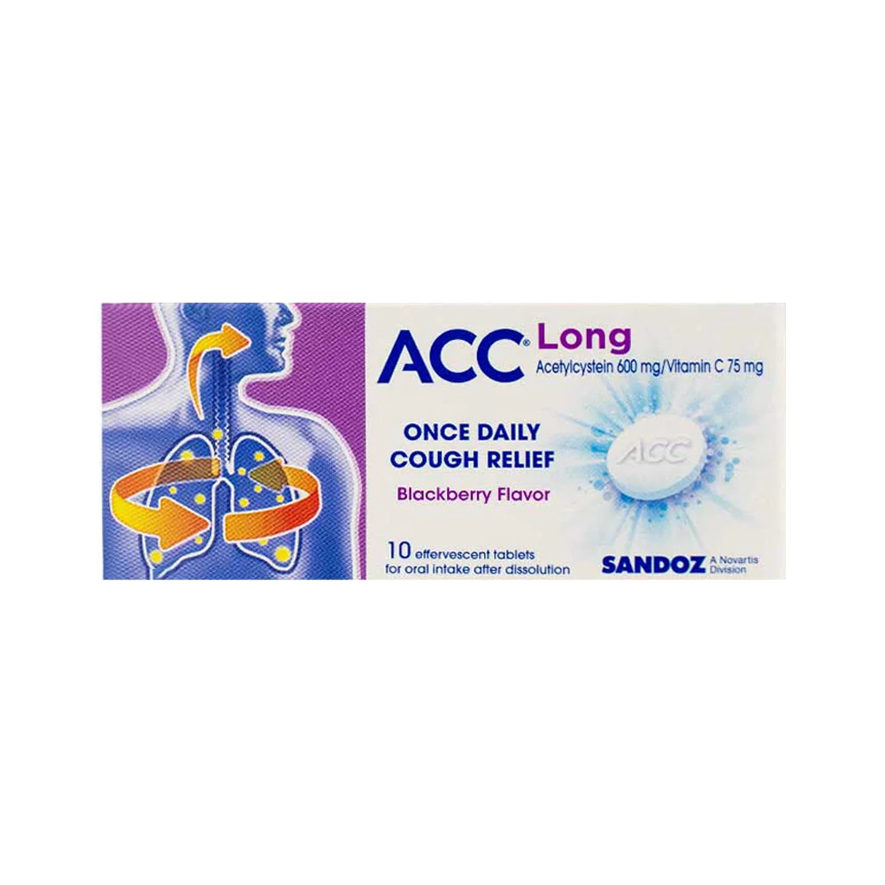 ACC LONG TBL EFF 10X 600MG, ACC LONG 600 MG 10 effervescent tablets ...